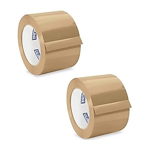 ULINE Industrial Shipping & Packing Tape 3" x 110 Yards 2.0 Mil - Tan (2 Pack)