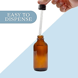 4oz Amber Glass Dropper Bottles (6-Pack), Refillable Glass Bottles for Essential Oils, Cosmetics, and Cooking