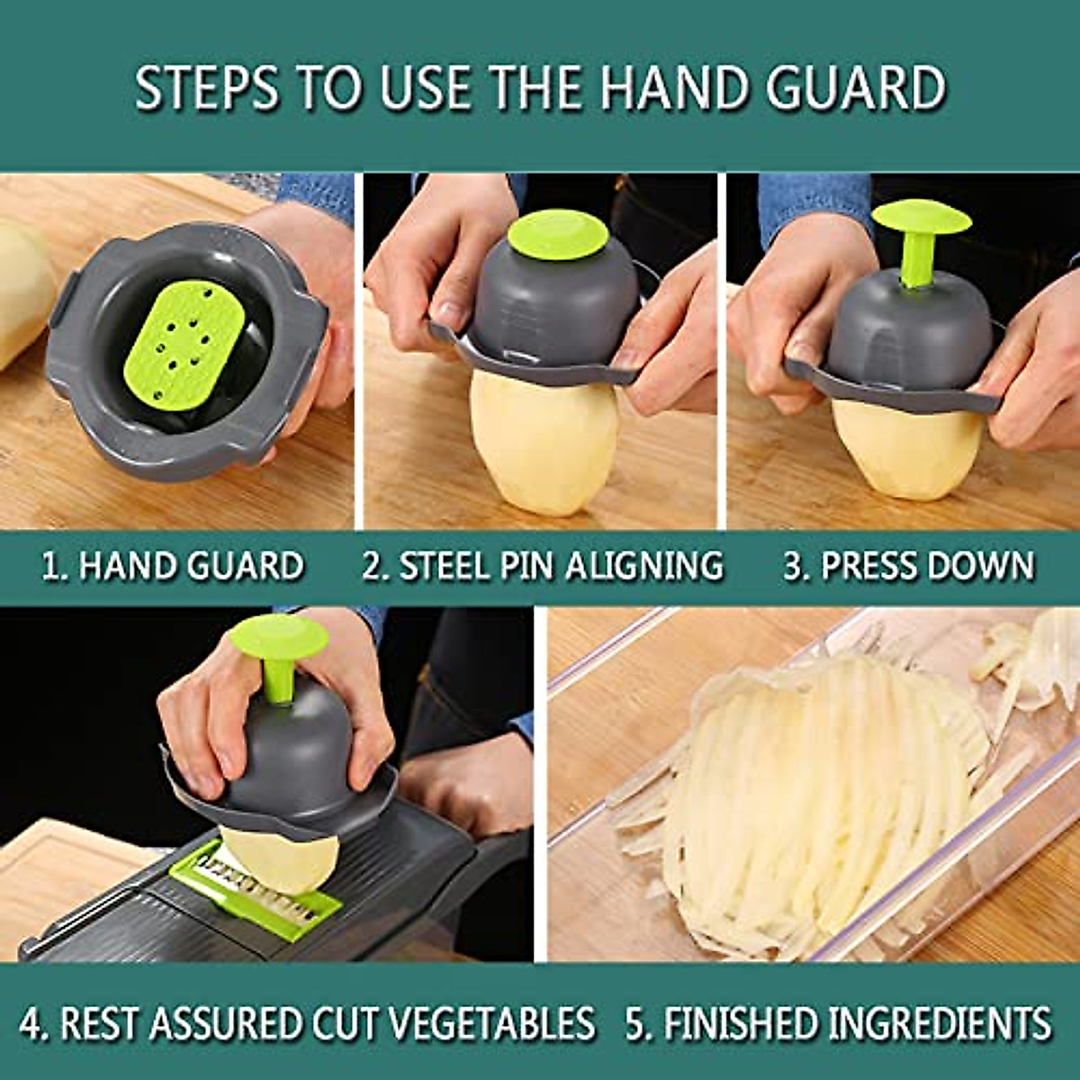 DLD 12 in 1 multi-function vegetable and fruit chopper kitchen multi-function diced vegetable artifact potato shredded grater grater household potato chip sliced grater GRAY, Black, 12.5*4.5*4.5