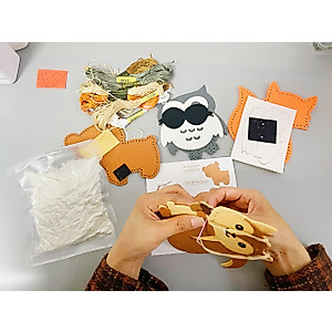 BLYNN Dinosaur Animals Craft Kit Forest Creatures DIY Sewing Felt Plush Animals for Kids Beginners Educational Sewing Set Girls and Boys Art Craft Kits (Puppy)