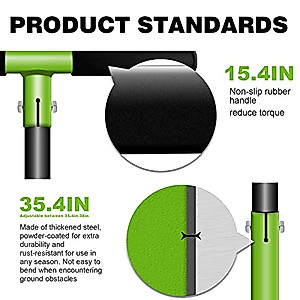 Evcitn Manual Twist Tiller, Adjustable Height Tiller, Heavy Duty Garden Claw Cultivator with Long Handle (Green)-Soil Ripper,Lawn Aerator,Soli Lossener,Areator Loosen,Rototiller,Weeder for Flower Box…