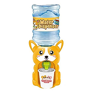 LUOZZY Mini Water Dispenser for Kids Lovely Cartoon Piggy Frog Water Machine Kids Drinking Water Fountains Toys for Kids (Corgi)