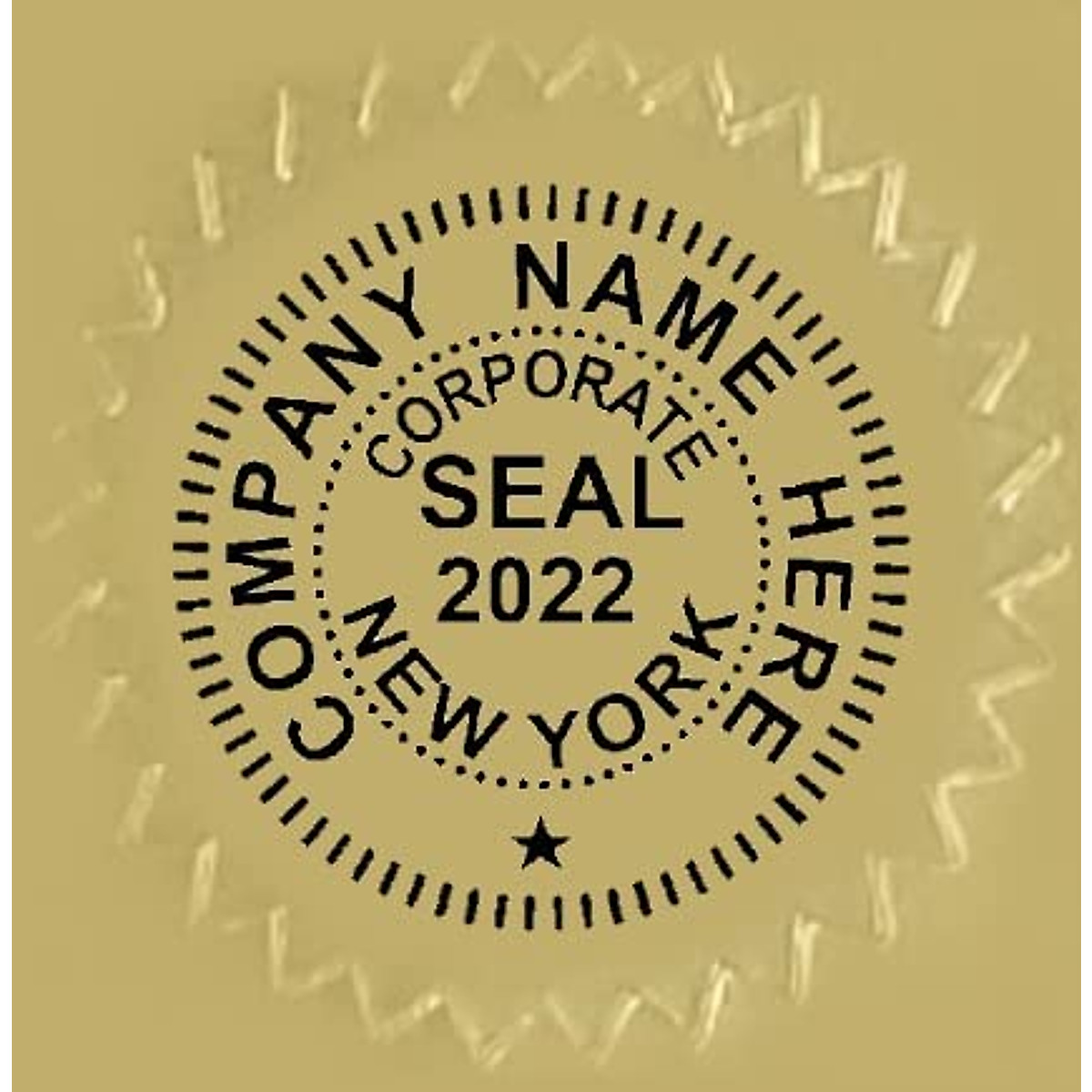 Corporate Seal Gold Foil Labels - Corp, LLC, and NFP Stickers (Customized with Your Business Information) (Corp)