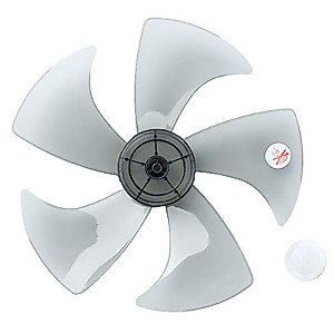 TiaoBug 14 Inch Plastic Fan Blade 5 Leaves with Nut Cover Stand/Table Cooling Fanner Blade Replacement Accessories Grey One Size