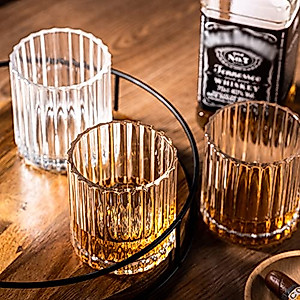 Combler Old Fashioned Whiskey Glasses with Luxury Box, 10oz Whiskey Glasses for Scotch, Bourbon, Liquor and Cocktail Drinks, Set of 4