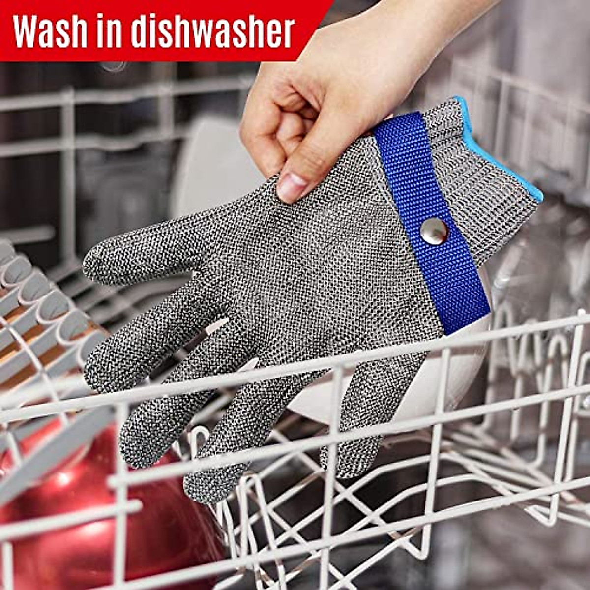 MAFORES Level 9 Cut Resistant Glove, Grey, Large