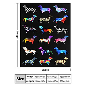 Dachshund Throw Blanket Bedding Super Soft Warm Flannel Blankets for Kids Adults Bedroom Living Room Sofa 50"x60"