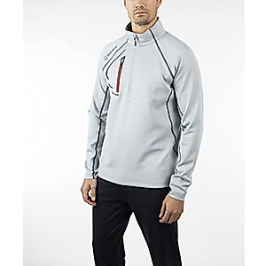 Sunice Allendale Men’s Half Zip Performance Pullover with Thermal Protection (Magnesium/Black, Small)