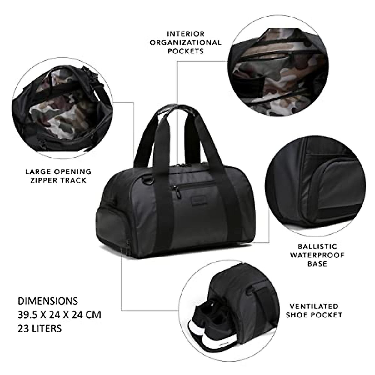 Vooray 23L Burner Gym Duffel Bag – Travel Athletic Bag for Gym, Sports, Workouts, Storm Tide