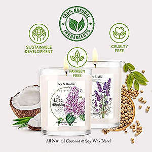 Ivy & Bauble Luxury Hand Poured Lilac Blossom Scented Candle with Surprise Ring Valued $20-$5,000 | All Natural Coconut & Soy Blend Candle | Made in USA | Paraffin Free | Ring Size 5