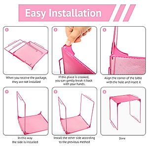 AUECOOME Locker Organizer Pink Shelf Locker shelfs Tall Shelf Metal Locker Shelves Organizer Locker Shelf for School Locker Accessories Suitable for School, Office, and Home use (1,Pink)