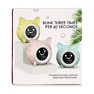 YISUN Kids Alarm Clock, Children's Sleep Trainer, OK to Wake Clock for Bedroom Cute Digital Clock with Temperature, 5 Colors Smart Night Light Clock Teaching Boys Girls When to Wake Up (Blue)