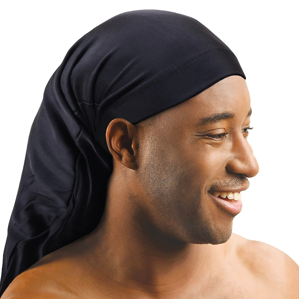Titan Black Spandex Dreadlock Skull Cap 1PC, Super Jumbo Size