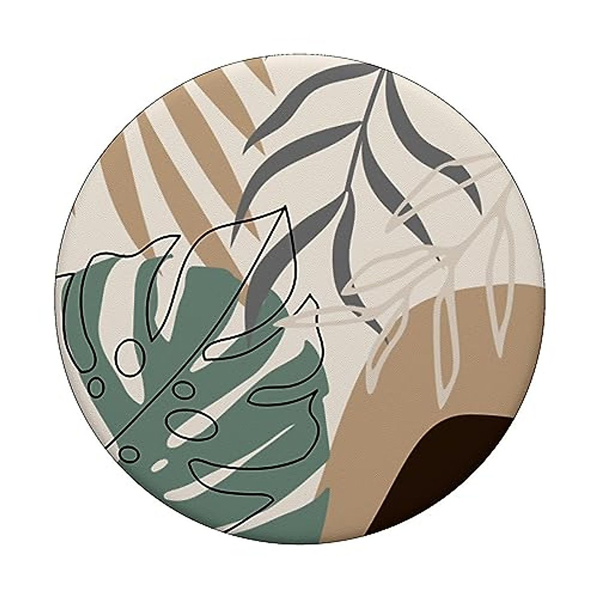 Tropical Botanical Beige Brown Exotic Minimalist Abstract PopSockets Standard PopGrip