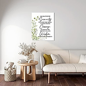 FAZAKION Christian Wall Art Inspirational Quotes, Serenity Prayer, God Grant Me The Serenity Canvas Artwork Wall Decoration (12"X15" Framed), Living Room Bedroom Home Decor -038