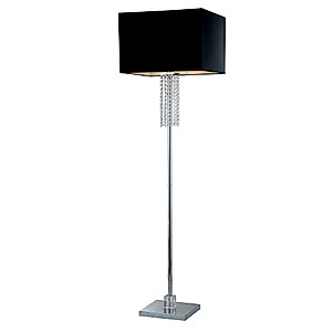 Artiva USA A501101 Adelyn Square Modern Crystal Floor Lamp, 63", Chrome/Black