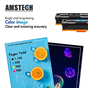 Amstech 204A Toner Cartridges 4 Pack Replacement for HP 204A 204 M180nw Toner Cartridges for HP Color Pro MFP M180nw M180 M180n M181fw M154a M154nw M154 M180 Printer (CF510A CF511A CF512A CF513A)