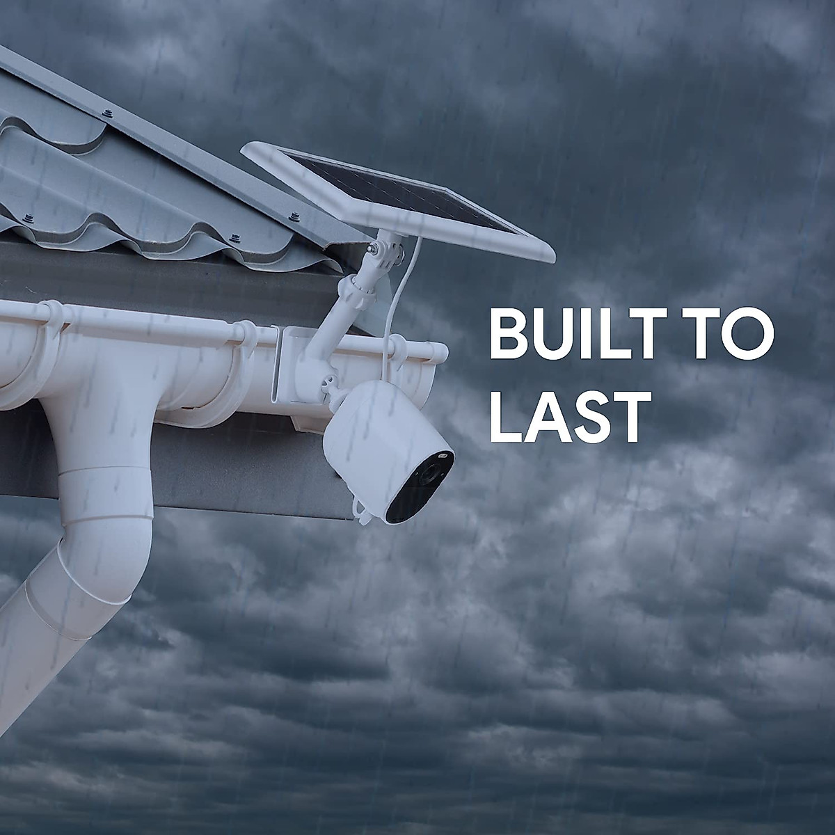 Wasserstein Gutter Mount for Camera & Solar Panel - Compatible with Wyze, Blink, Ring, Arlo, & Eufy (White)