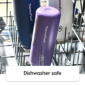 ThermoFlask 16 oz Double Wall Vacuum Insulated Stainless Steel 2-Pack of Water Bottles, Purple/Orange