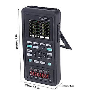 Multichannel Temperature Tester, U Disk Storage Function, overheat Alarm, TFT HD Display, Temperature Data Logger, 100240VAC Plug for Testing US Plug
