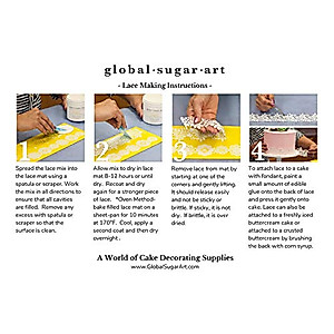 Global Sugar Art Rose Damask Silicone Lace Mat by Chef Alan Tetreault