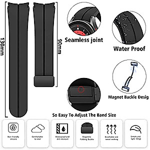 kitway Band Compatible for Samsung Galaxy Watch 5 Pro Band 45mm / Galaxy Watch 5/6 Bands 40mm 44mm Band, Galaxy Watch 6 Classic 43mm 47mm, No Gap Silicone Sport Strap