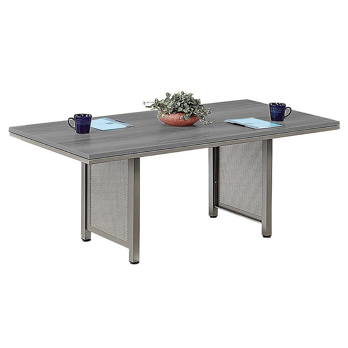 NBF at Work 6'x 3' Conference Tables - Laminate Conference Room Tables - Durable Office Meeting Table - Training Tables for Brainstorming Collaboration Sessions (32.02"D x 71.61"W x 29.25"H, Brown)