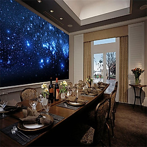Rtaayt 3D Stereo Modern Wall Mural, Blue Night Universe Space Shinning Stars Fashion Wallpaper, Breathable Waterproof Wall Decals for Living Room Sofa Study Background Decor Murals-59 Wx39.4 H