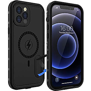 Diverbox Design for iPhone 12 Pro Max Waterproof Case with Kickstand, Durable Shockproof Phone Case Cover with Built in Screen Protector for iPhone 12 Pro max 6.7'' Only (Black)