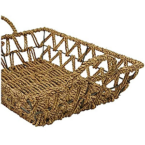 The Novogratz Metal Handmade Storage Basket with Handles, Set of 2 19", 17"W, Brown