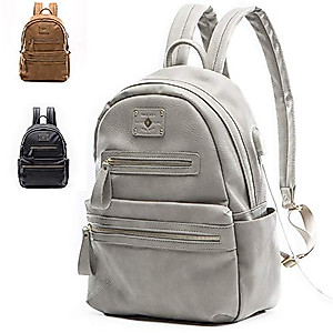 Leather Diaper Bag by miss fong, Diaper Bag Backpack with USB Charger and Insulated Pockets