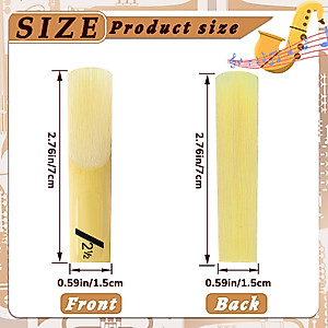 20 Pieces Alto Saxophone Sax Reeds Size 2.5, Strength 2 1/2 Alto Saxophone Reeds Bamboo Saxophone Reeds with Individual Case for Clarinet Soprano or Alto Sax