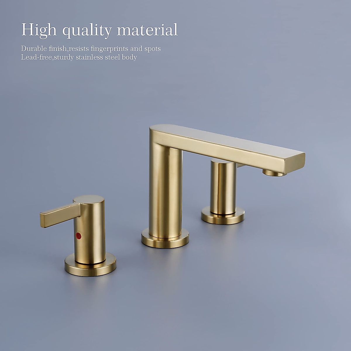 Widespread Bathroom Faucet Black Two Handle Bathroom Faucets for Sink 3 Hole Modern Bathroom Sink Faucet with Supply Hose Bathroom Vanity Faucet Rv Lavatory Vessel Faucet CWF029-BG