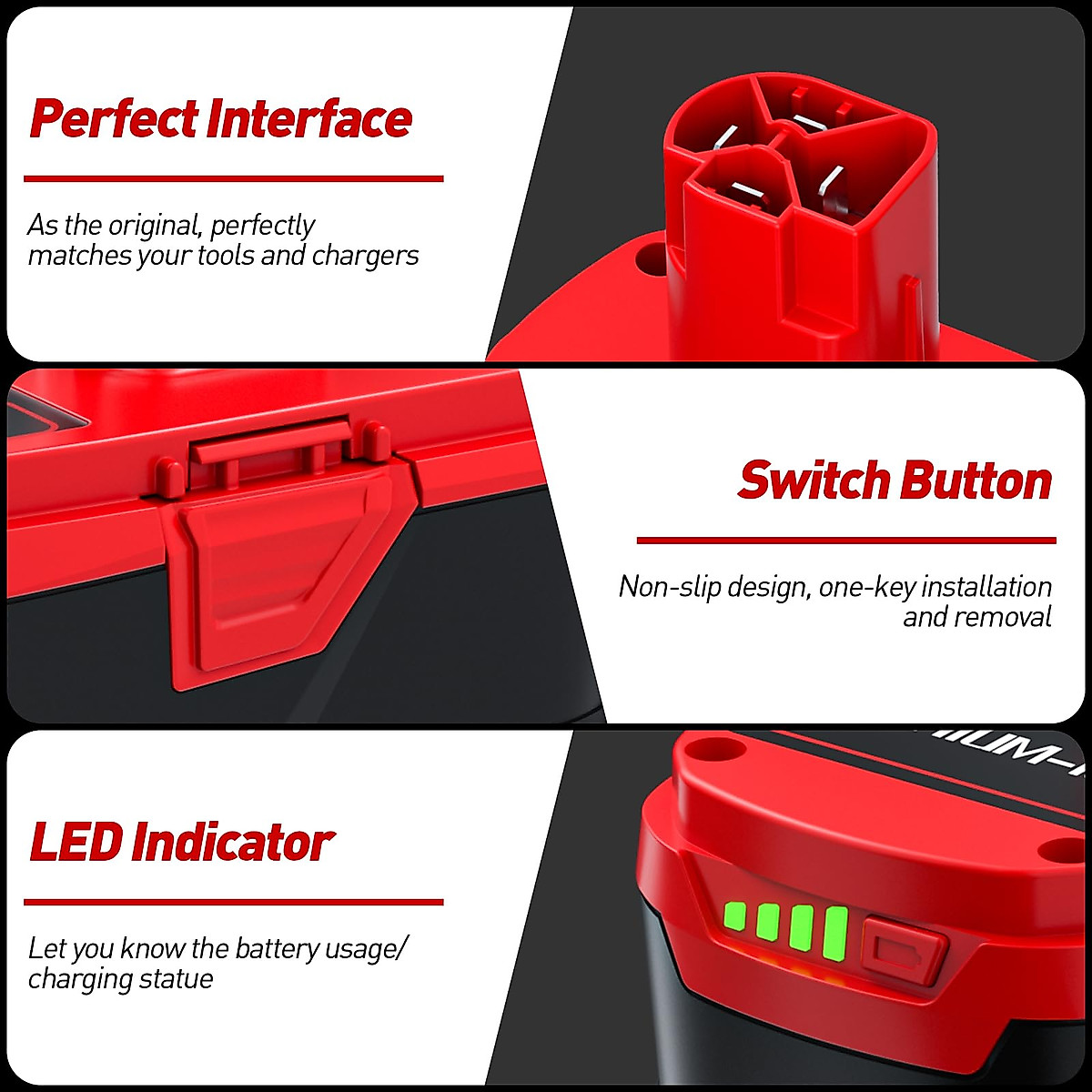 7000mAh C3 19.2 Volt Battery Replacement for Craftsman 19.2V Lithium-ion Battery for Craftsman DieHard XCP 3130211004 130279005 11375 11045 1323903 315.115410 315.11485 Cordless Battery 2Pack
