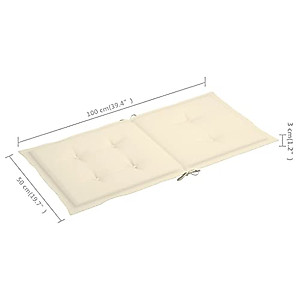 QZZCED Garden Chair Cushions 6 pcs,Chair Pads for Dining Chairs,Dorm Chair Pads,Outdoor Couch Cushions Replacement,Lawn Chair Cushions,for Living Room Sofa Balcony Outdoor,Cream 39.4"x19.7"x1.2"