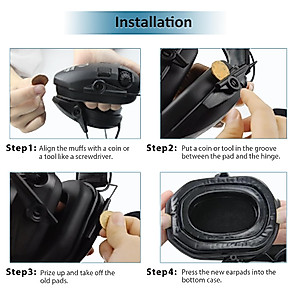 Gel Ear Pads for Walker's Razor Earmuffs Gel Seals Gel Ear Cushions Earcups Replacement Ear Pad for Shooting Ear Protection with Sealed Bottom Shell