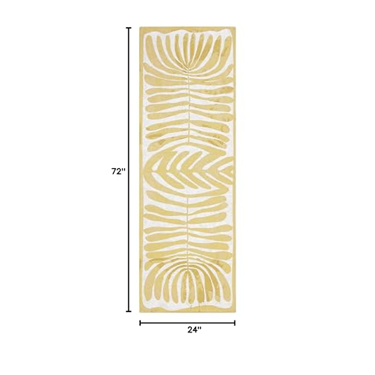 TOWN & COUNTRY LUXE Livie Matisse Cutout Everwash™ Washable Multi-Use Decorative Rug, Kitchen Runner Rug, Low-Profile Door Mat, Bedroom Rug and Dorm Room Rug with Non-Slip Backing, Gold, 24"x72"