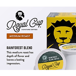 ROYAL CUP SIGNATURE COFFEE - Rainforest Blend Medium Roast 30% Rainforest Alliance Certified Single-Serve Capsules - 24 Pack