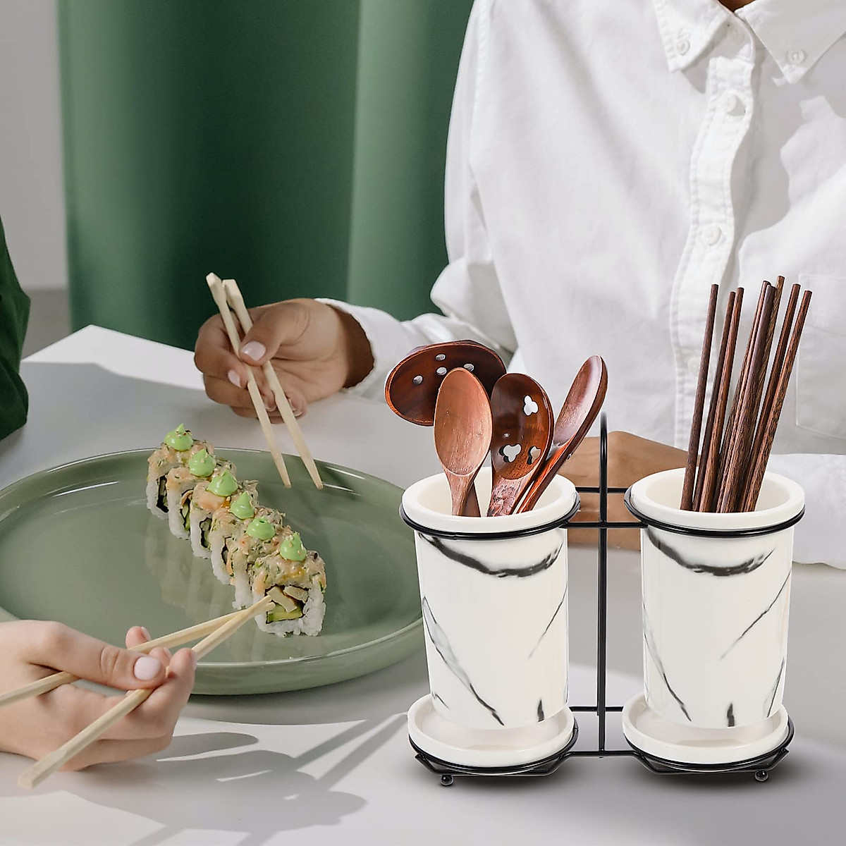 Zerodeko 1 Set nordic holder Binoculars iron Chopsticks Storage Box chopstick rest Japanese-style tableware Flatware Storage Cage practical chopsticks cage chopsticks cage