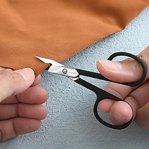 Small Embroidery Scissors - Sharp Straight Tip Stainless Steel Tiny Detail Scissors for Thread Yarn Cross Kintting Stitch Crafts Needlepoint Cutting 3.5 Inches (Black)