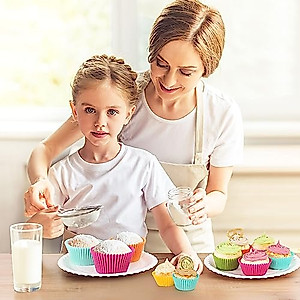 Caperci Bright Rainbow Jumbo Cupcake Liners Extra Large Muffin Baking Cups 300-Count, Odorless, Upgraded & Food Grade Grease-Proof Paper