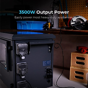 Renogy Solar Generator LiFePO4 Battery, 4.8kWh Expandable Power Station 3500W AC Output, IP55 Portable Deep Cycles Lithium Battery for Home Backup Emergency Off-Grid RV Camping, Lycan Powerbox