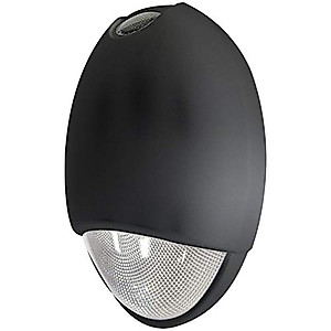 Outdoor LED Emergency Light with Photocell and Battery Backup - Black Finish