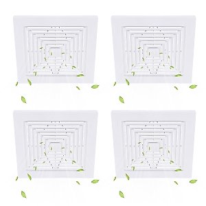 WKZO 4-Pack BP46 BP90 Bathroom Ceiling Fan Grille with Springs Replacement Parts for Square Ceiling or Wall-Mount Exhaust Fan Cover Fits Models 663, 670, 671, 675, 688, 689, Ventilation Fan