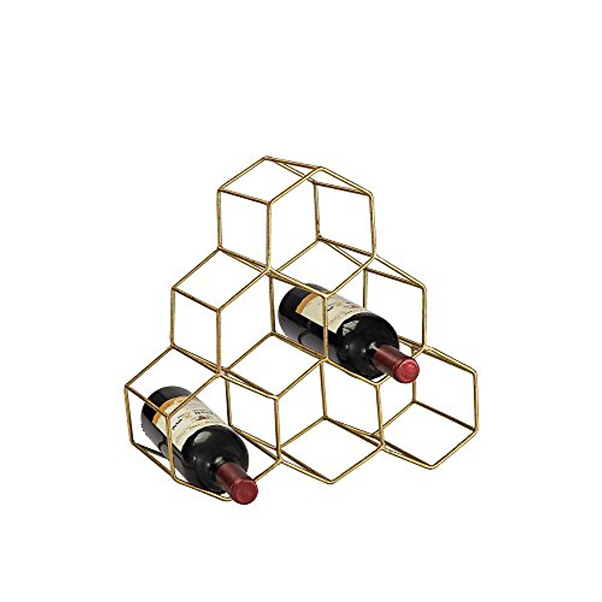 Elk Home Angular Study Hexagonal Wine Rack, Gold