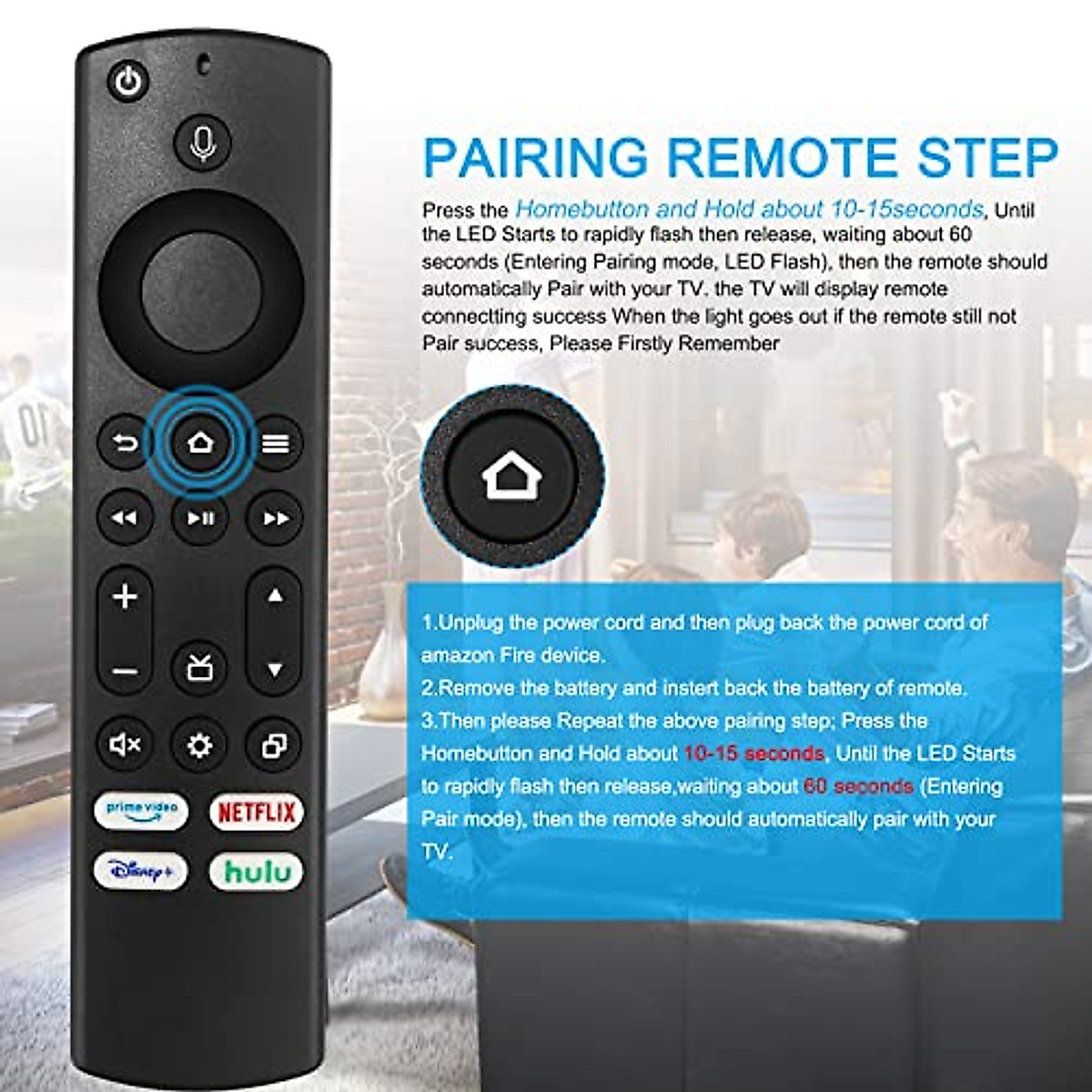 NS-RCFNA-21 Replace Voice Remote Control fit for Toshiba Fire TV, Insignia Fire TV, Fire TV Stick 4K, Fire TV Cube and Fire TV 2014/2015/2017 (Does NOT Replace Digital Keyboard Remote Control)