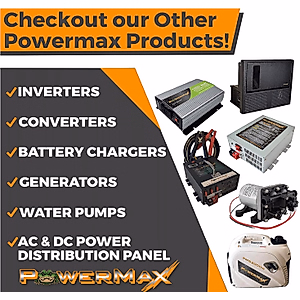 PowerMax PM3-35 Power Supply | AC-DC Converter (110/120 VAC to DC 0-12 Volt, 35 Amp) Battery Charger w/ 3-Stage Smart Charging Mode | Built-in Cooling Fan, LED Indicator Light & Lithium Compatibility