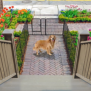 YITAHOME Garden Fence Outdoor Animal Barrier Fence Dog Fences for The Yard Metal Fence Border for Patio/Lawn (8Pcs 32inch)