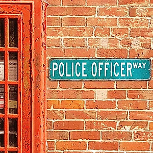 Police Officer Street Signs Customized Police Officer Metal Sign Police Officer Decor Gift for Police Officer Rustic Wall Art Farmhouse Decorative Sign for Bedroom Kitchen Cafe Bar Office Garage