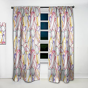 DesignQ Curtains 'Colorful Diamond Rock Jewelry Mineral' Curtains for Bedroom, Curtains for Living Room, Curtains & Drapes - Thermal Insulated - Single Panel-52x95